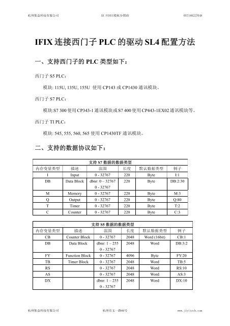 IFIX 连接西门子PLC 的驱动SL4 配置方法