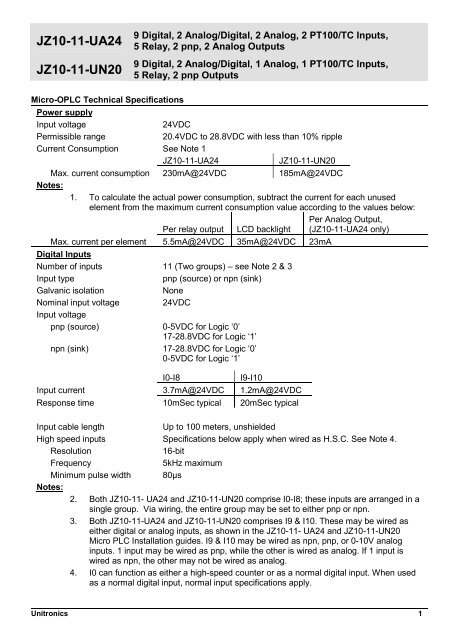 JZ10-11-UA24 JZ10-11-UN20 - Unitronics
