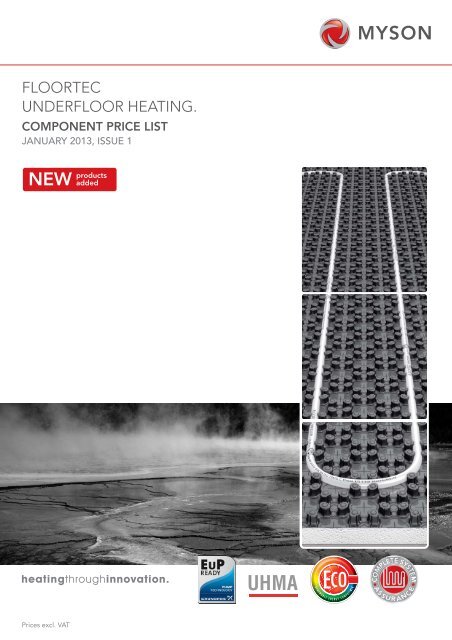 Underfloor Component Price List - Myson