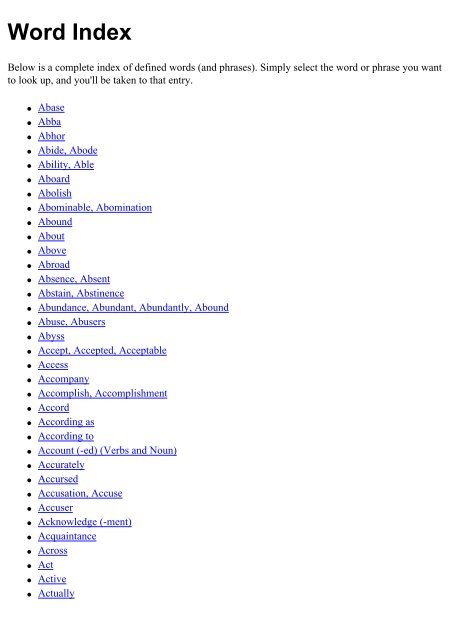 Word Index - Free