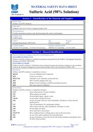 Sulfuric Acid Buffer Solution Liquid Material Safety Data Sheet