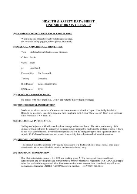 HEALTH & SAFETY DATA SHEE