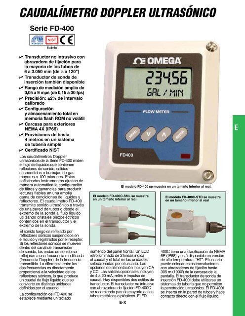 CAUDALÍMETRO DOPPLER ULTRASÓNICO Serie FD-400