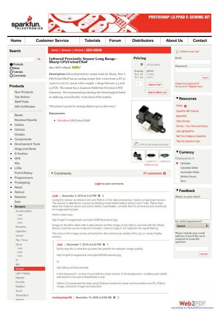 Infrared Proximity Sensor Long Range - Sharp ... - oshwdb.org Infrared Proximity Sensor Long Range - Sharp ... - oshwdb.org