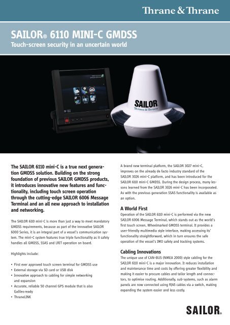 SAILOR® 6110 MINI-C GMDSS