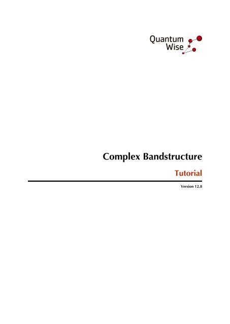 Complex Bandstructure Tutorial - QuantumWise