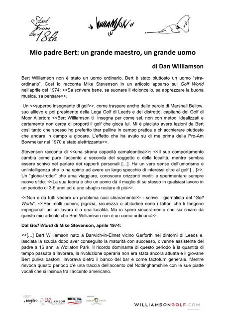 biografia bert williamson - Dan Williamson - The Academy Golf