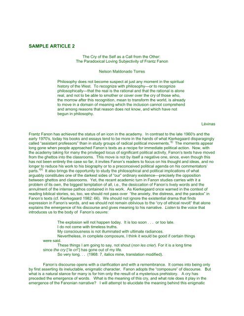 SAMPLE ARTICLE 2 - sample articles
