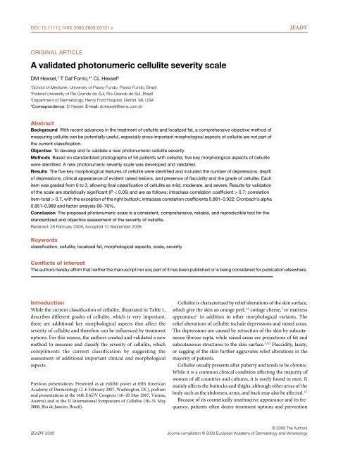 A validated photonumeric cellulite severity scale