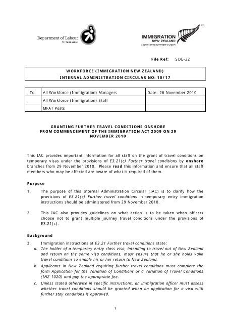 Internal Administration Circular 10-17 PDF - Immigration New Zealand