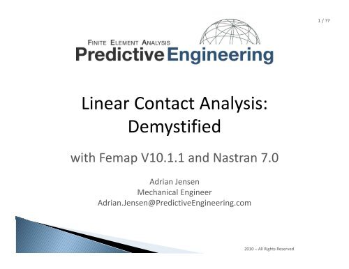 Linear Contact Analysis: Demystified - Predictive Engineering