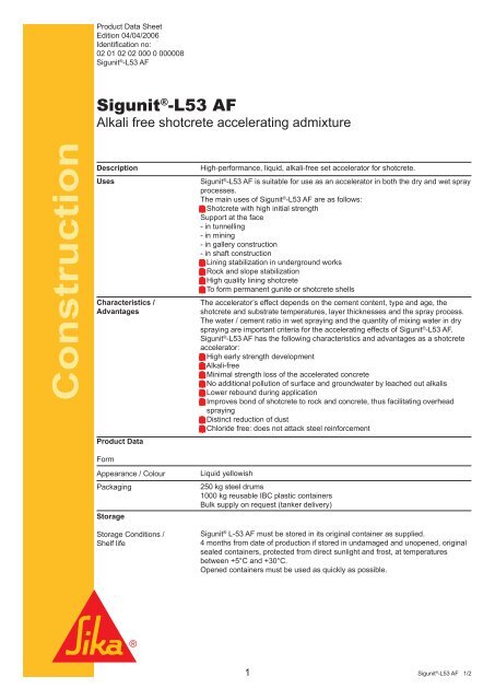 Product Data Sheet - TechnoCrete