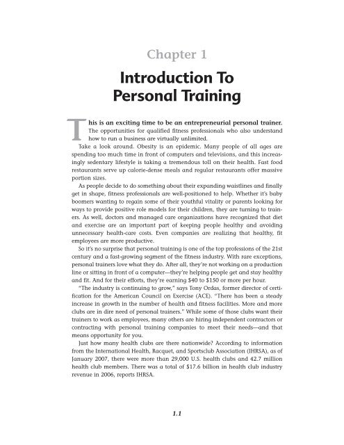 Introduction To Personal Training