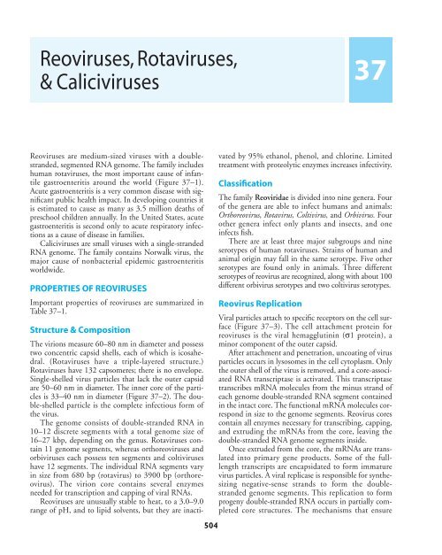 Reoviruses,Rotaviruses, & Caliciviruses