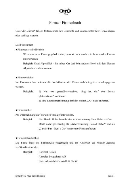 Firma - Firmenbuch - Cnpm