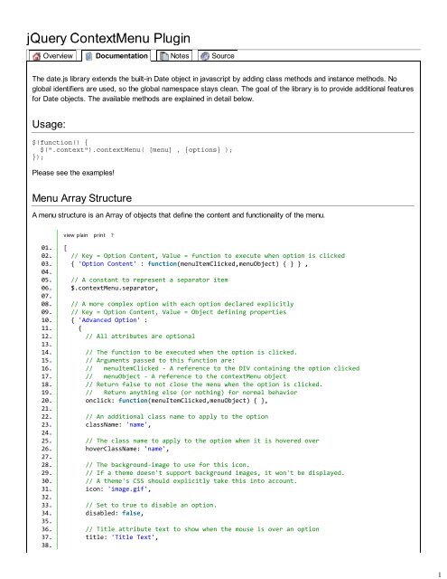 Jquery Contextmenu Plugin From Javascripttoolboxpdf