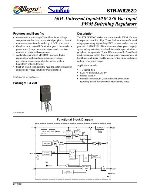 60 W-Universal Input/40 W-230 Vac Input PWM Switching Regulators