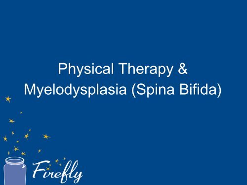 Physical Therapy & Myelodysplasia (Spina Bifida) - Firefly