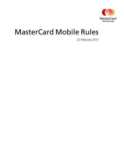 MasterCard Mobile Rules (PDF)