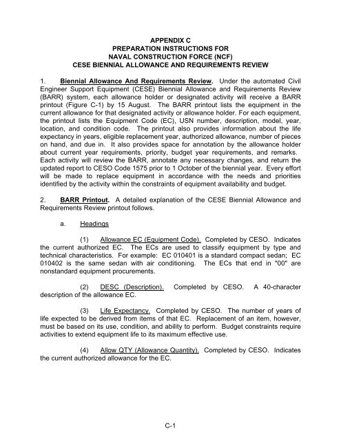 APPENDIX C PREPARATION IN