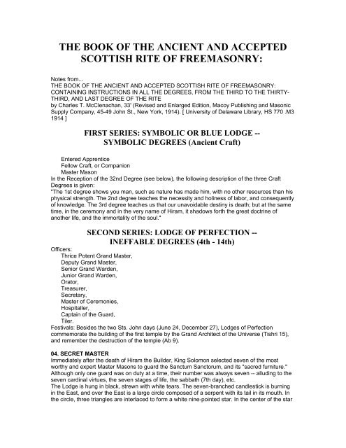 The Book of the Ancient and Accepted Scottish Rite of Freemasonry