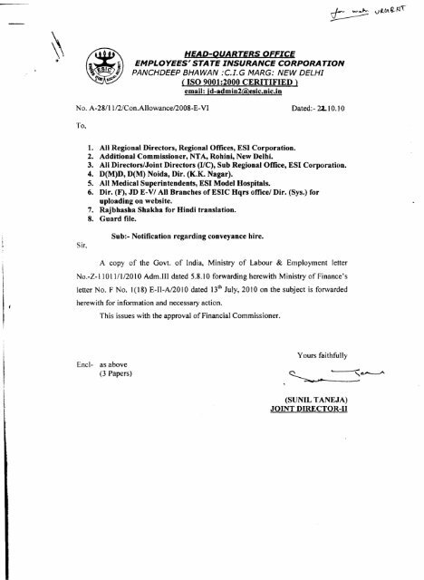 iso 9001:2000ceritified - Employees' State Insurance Corporation