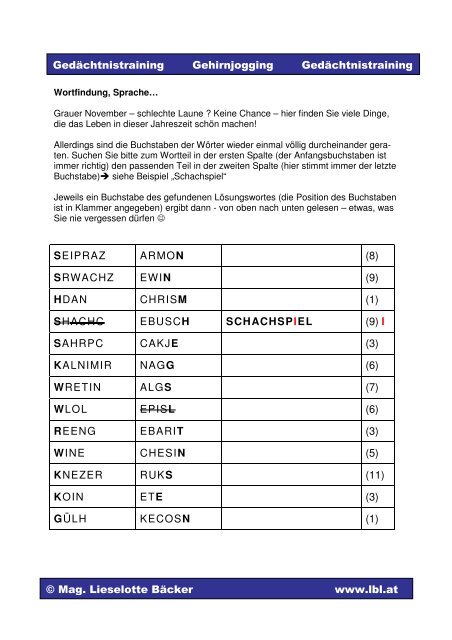 Übung 7 - Mag. Lieselotte Bäcker