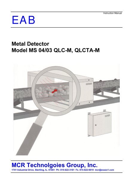 Instruction Manual - MCR Technologies Group, Inc.