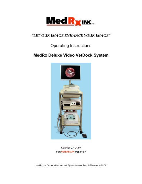 Operating Instructions MedRx Deluxe Video VetDock ... - OtoPet-USA