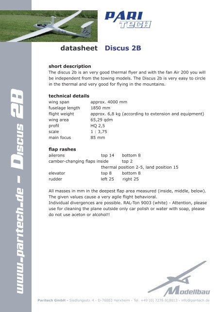 Paritech - datasheet Discus 2B