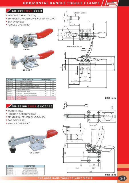 Download Horizontal Toggle Clamps Catalogue - Good Hand UK