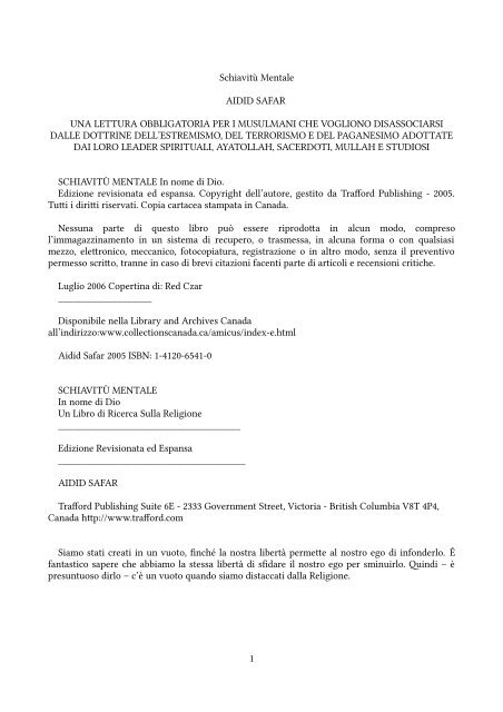 Schiavitù Mentale AIDID SAFAR UNA LETTURA OBBLIGATORIA ...