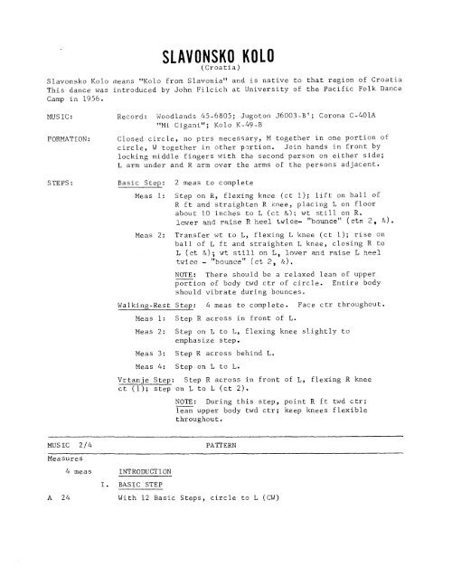 Slavonsko Kolo - Folk Dance Federation of California