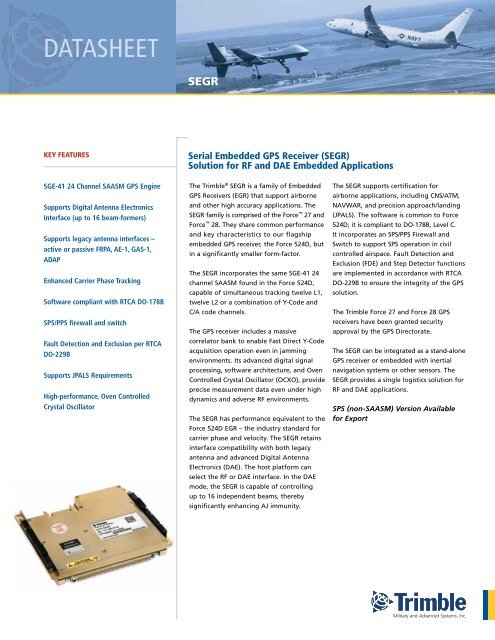 Force 27 Data Sheet - Trimble