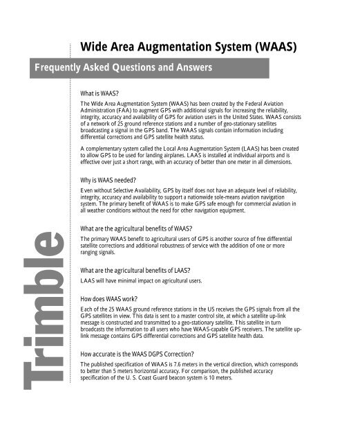 Wide Area Augmentation System (WAAS) - Trimble