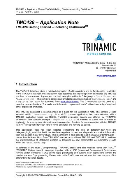 TMC428 – Application Note - Trinamic