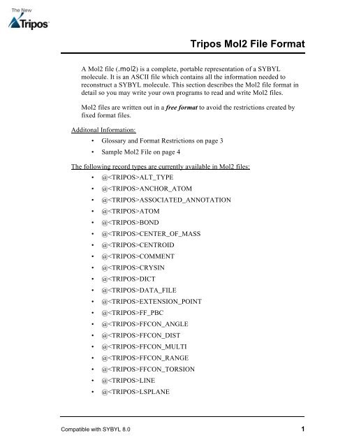 Tripos Mol2 File Format