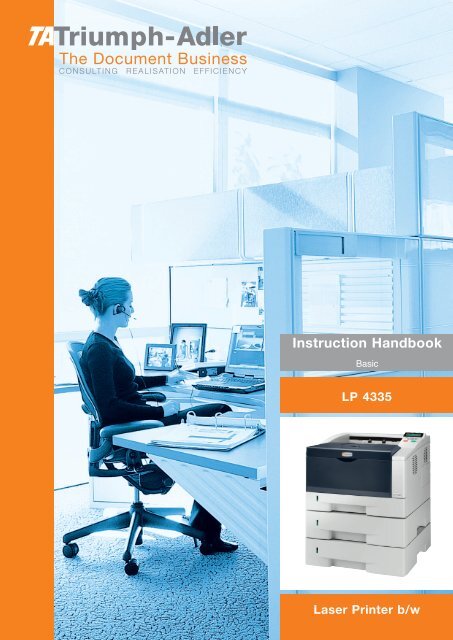 LP 4335 Laser Printer b/w Instruction Handbook - TA Triumph-Adler