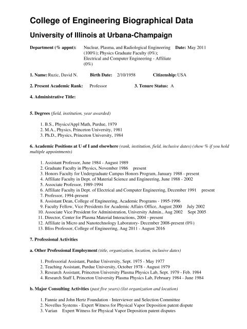 David Ruzic - Center for Plasma-Material Interactions - University of ...