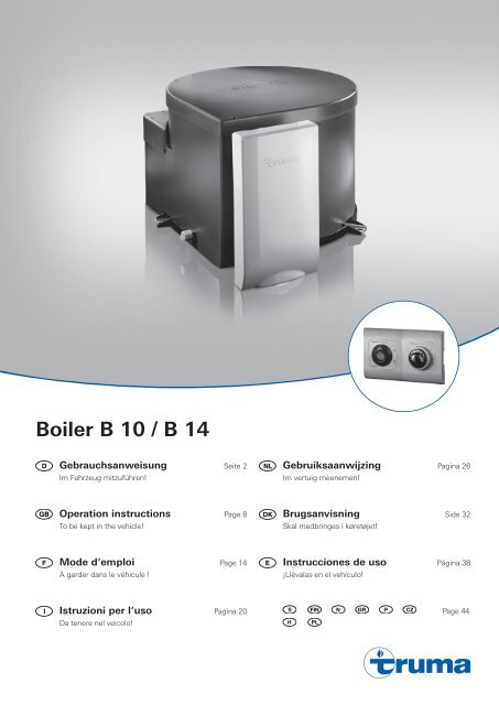Boiler B 10 / B 14 - Truma Gerätetechnik GmbH & Co. KG
