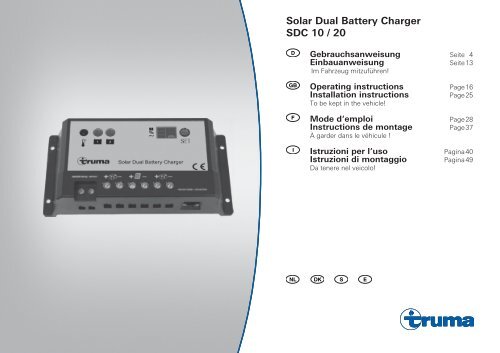 Solar Dual Battery Charger SDC 10 / 20 - Truma Gerätetechnik ...