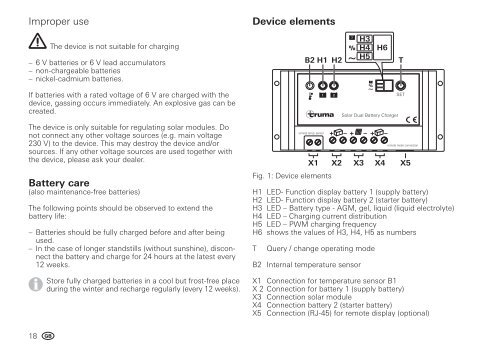Improper use 18 The devic