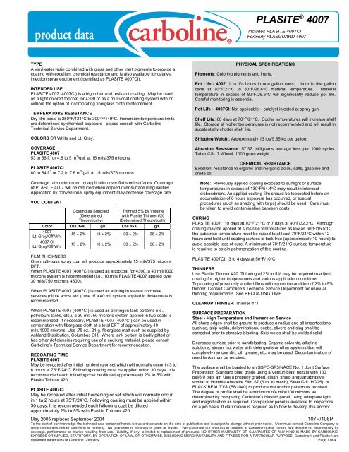 PLASITE® 4007 - Carboline