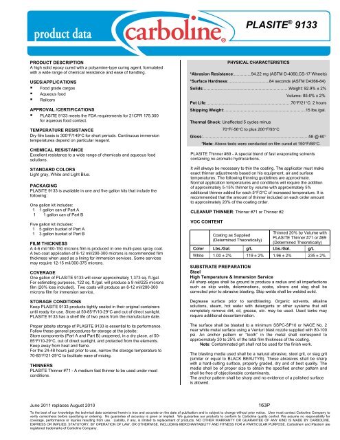 PLASITE® 9133 - Carboline