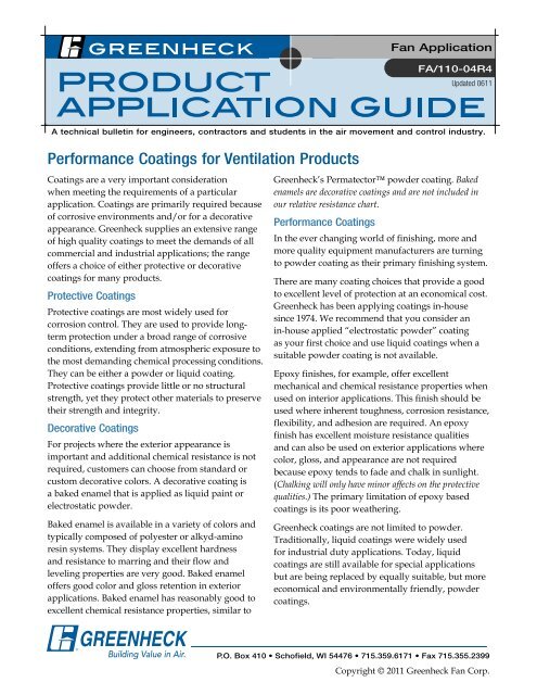 Performance Coatings for Ventilation Products - Greenheck