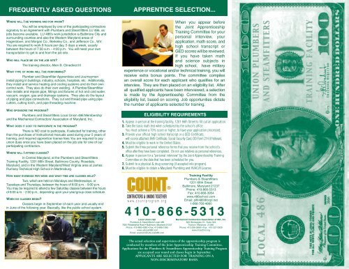 brochure download - UA Local 486 Training Facility Plumbers and ...