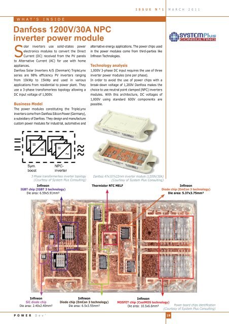 Danfoss 1200V/30A NPC inverter power module - System Plus