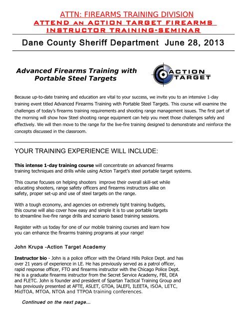 Advanced Firearms Training - Action Target