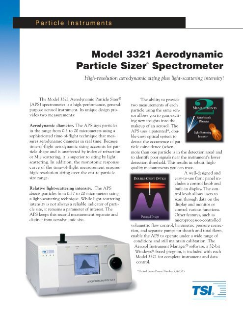 Model 3321 Aerodynamic Particle Sizer Spectrometer