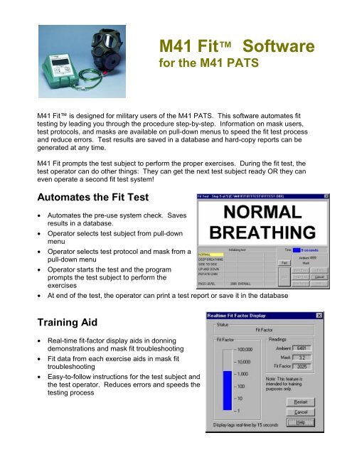 M41 Fit™ Software for the M41 PATS - TSI